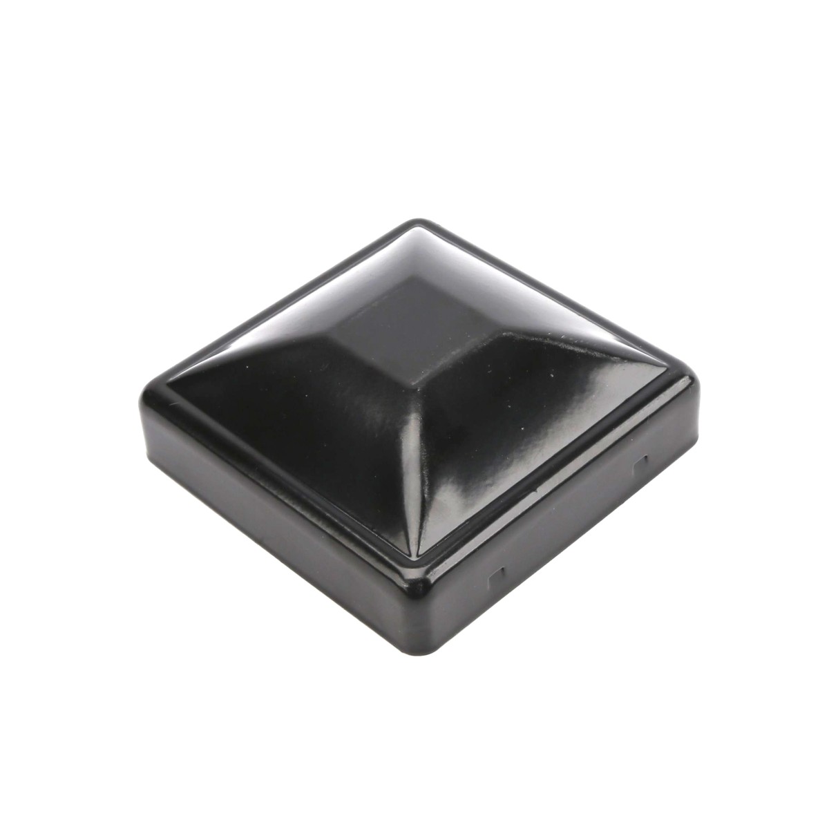 4" Square Powder-Coated Black Steel Dome Cap Galvanized Steel (Black ...