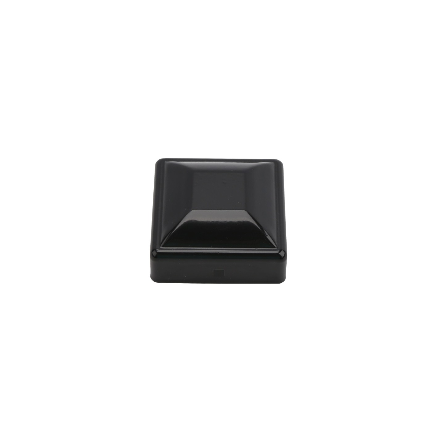 2 1/2" x 2 1/2" Square Powder-Coated Black Steel Dome Cap Galvanized ...