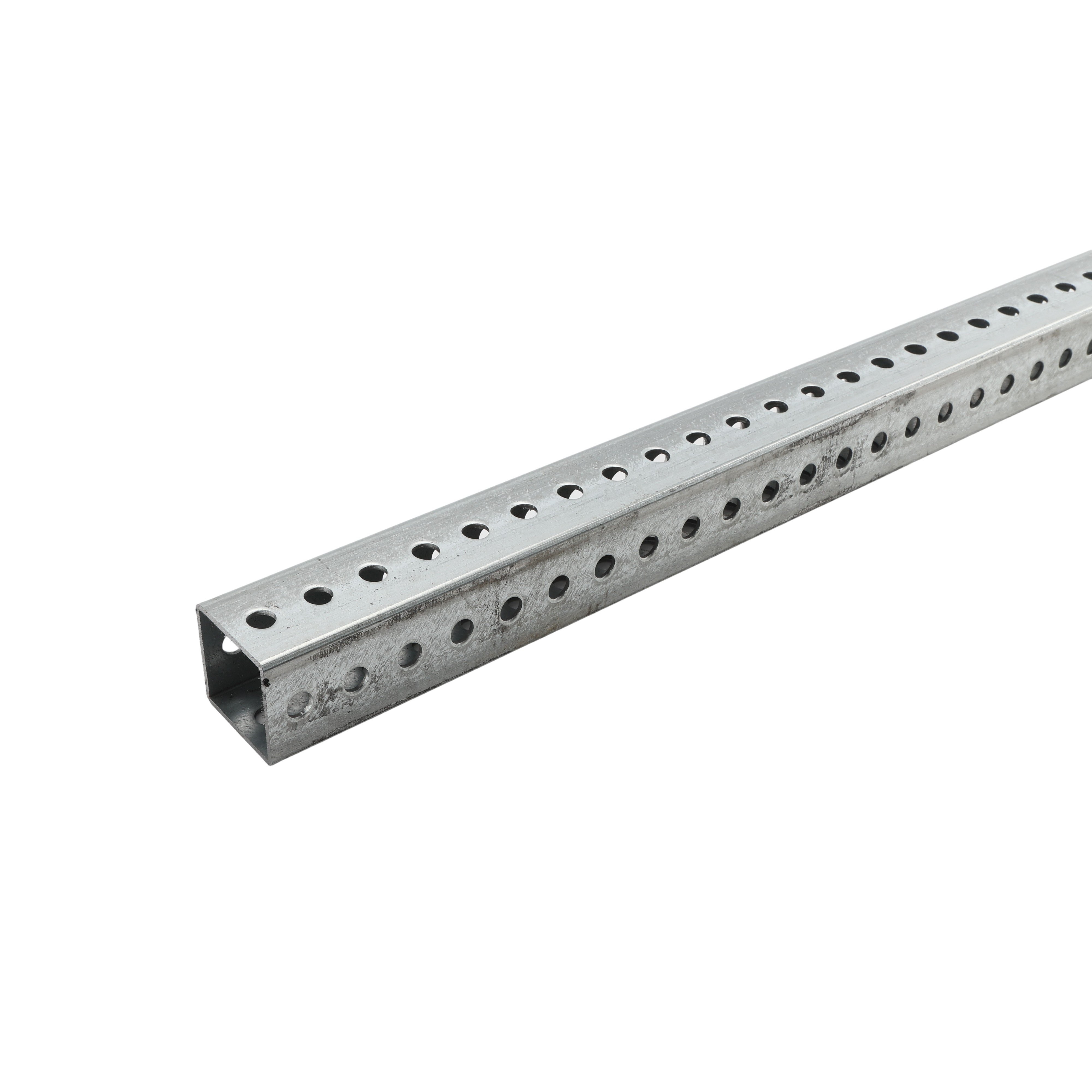 Telespar 2 x 2" Square Sign Post with Holes 12' Tall 12 Gauge (Pre-Galv ...