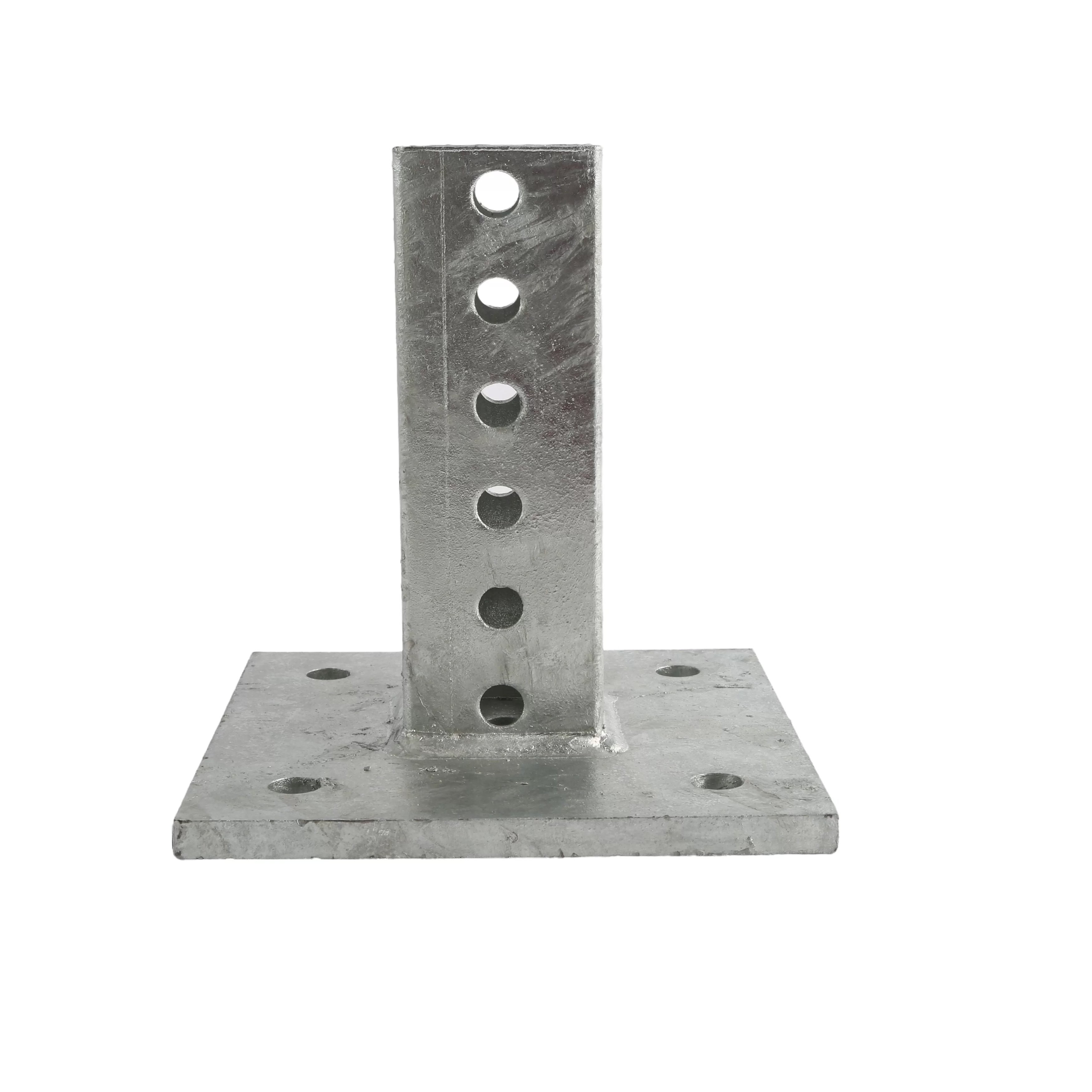 1 3/4" x 1 3/4" Square Sign Post Floor Anchor Flange Sign Post Mounting ...