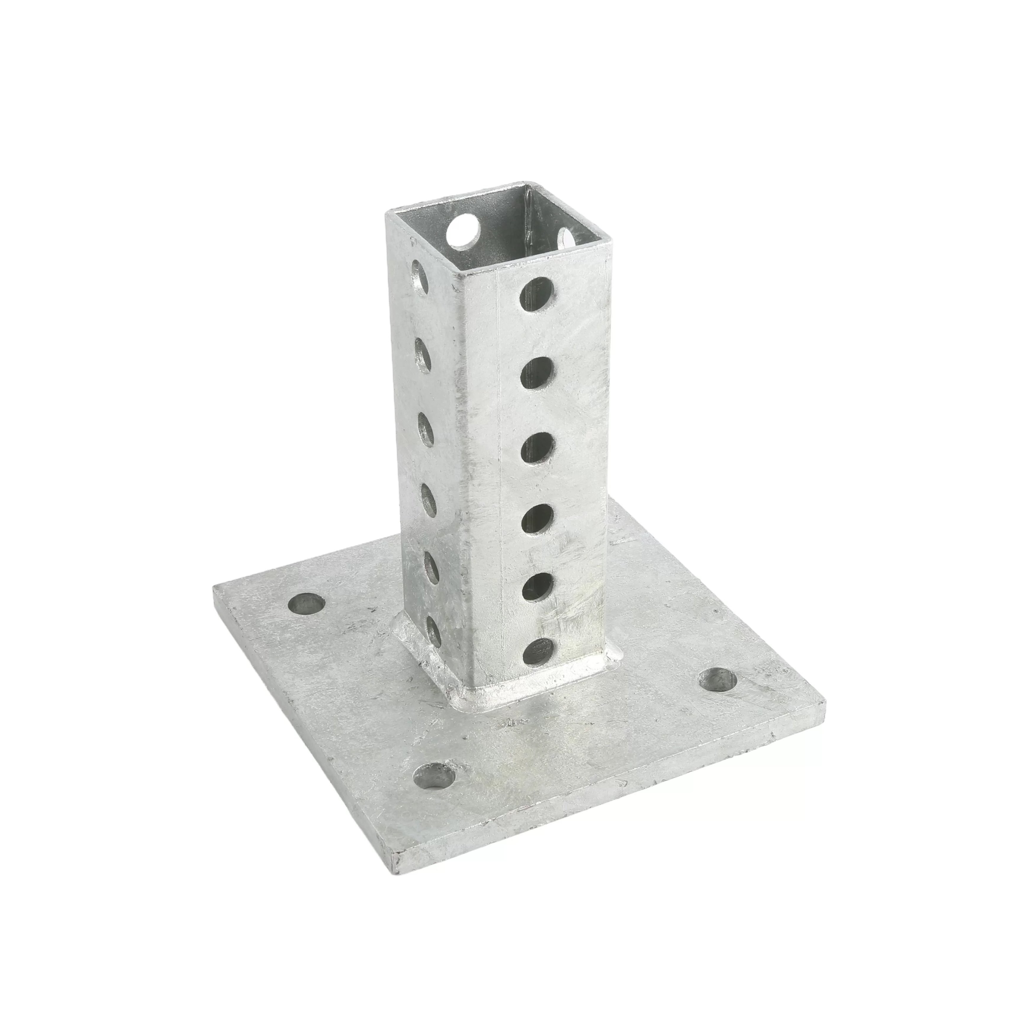 1 3/4" x 1 3/4" Square Sign Post Floor Anchor Flange Sign Post Mounting ...