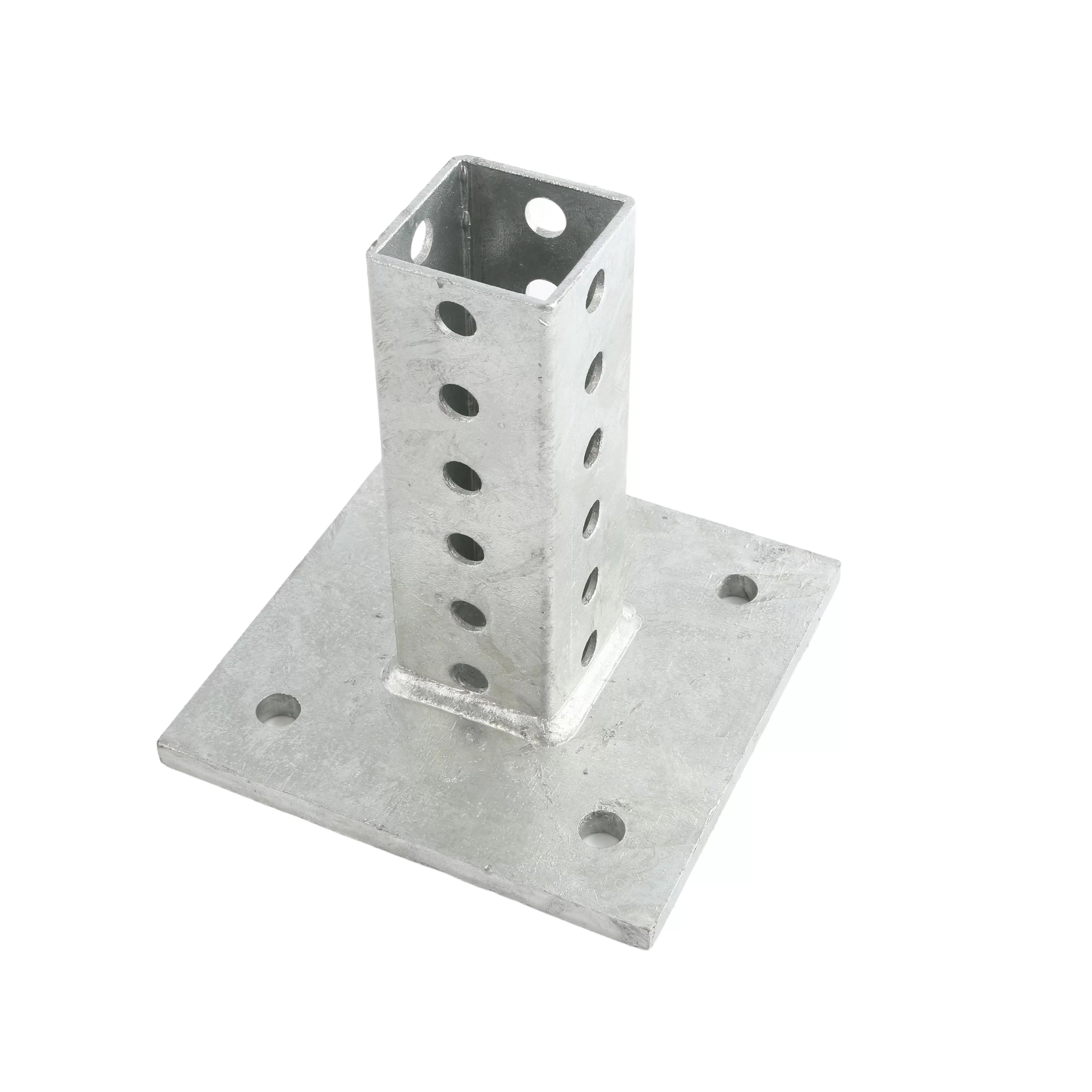 1 3/4" x 1 3/4" Square Sign Post Floor Anchor Flange Sign Post Mounting ...