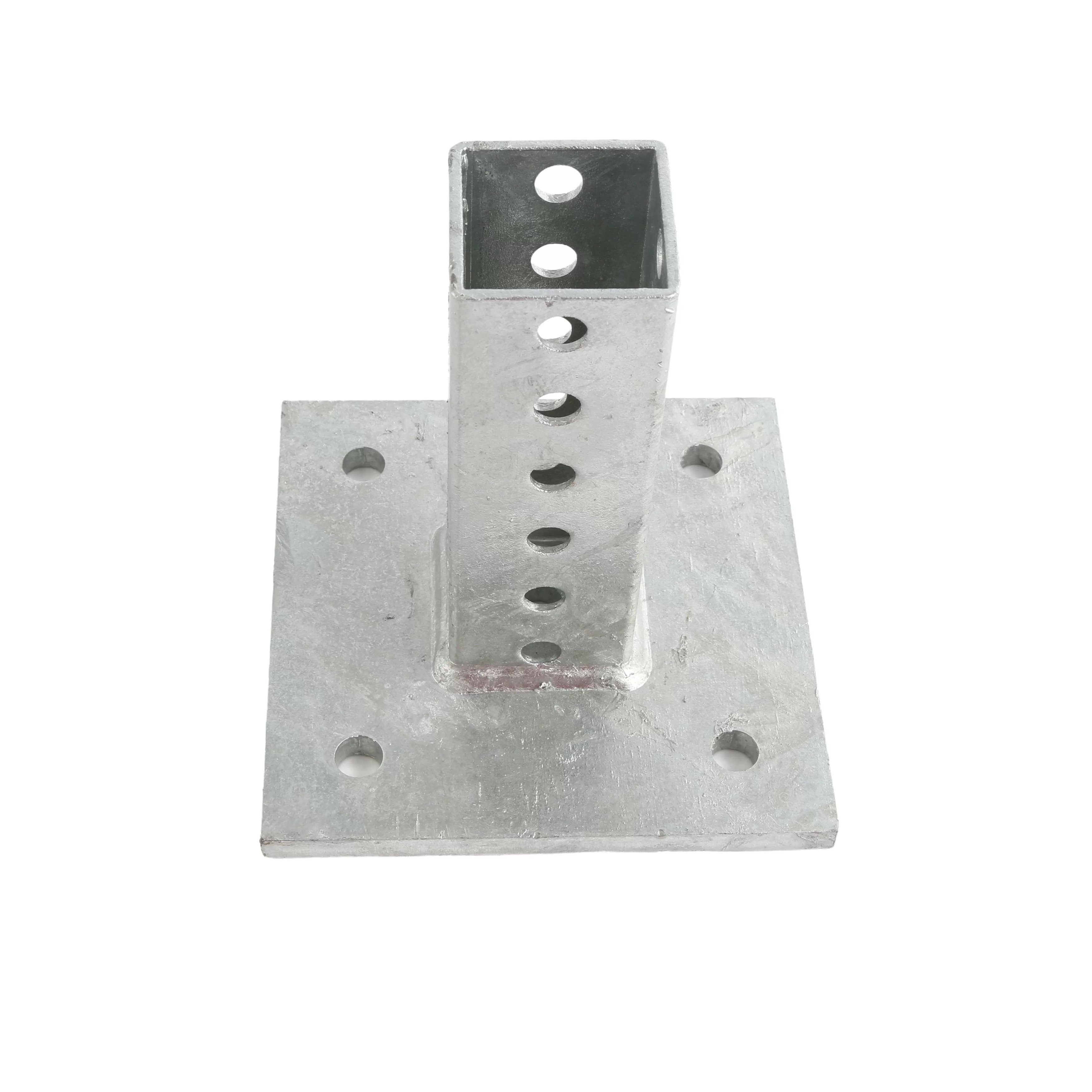 1 3/4" x 1 3/4" Square Sign Post Floor Anchor Flange Sign Post Mounting ...