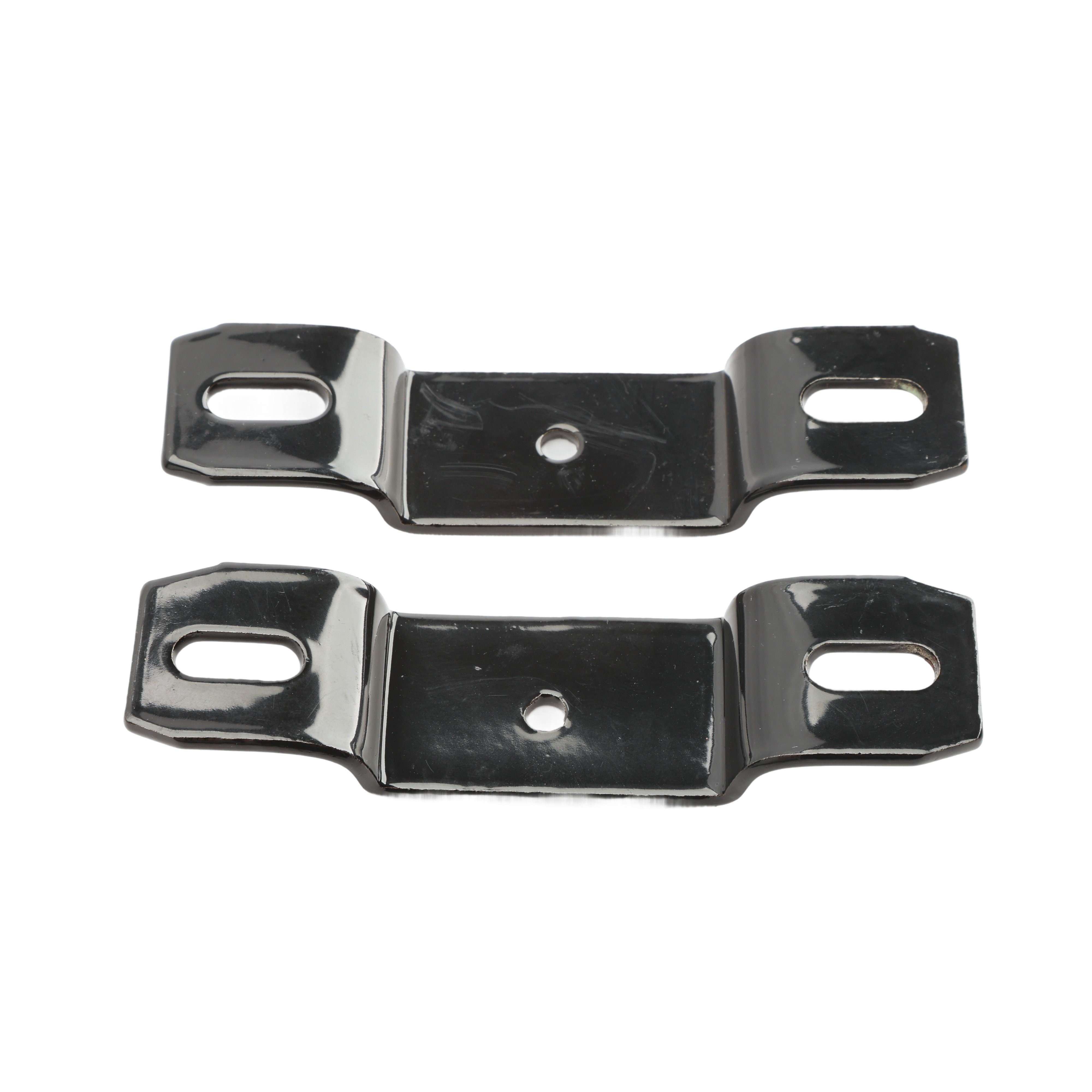 2" Post x 1" Rail Square Ornamental Fence Line Bracket Black (Set ...