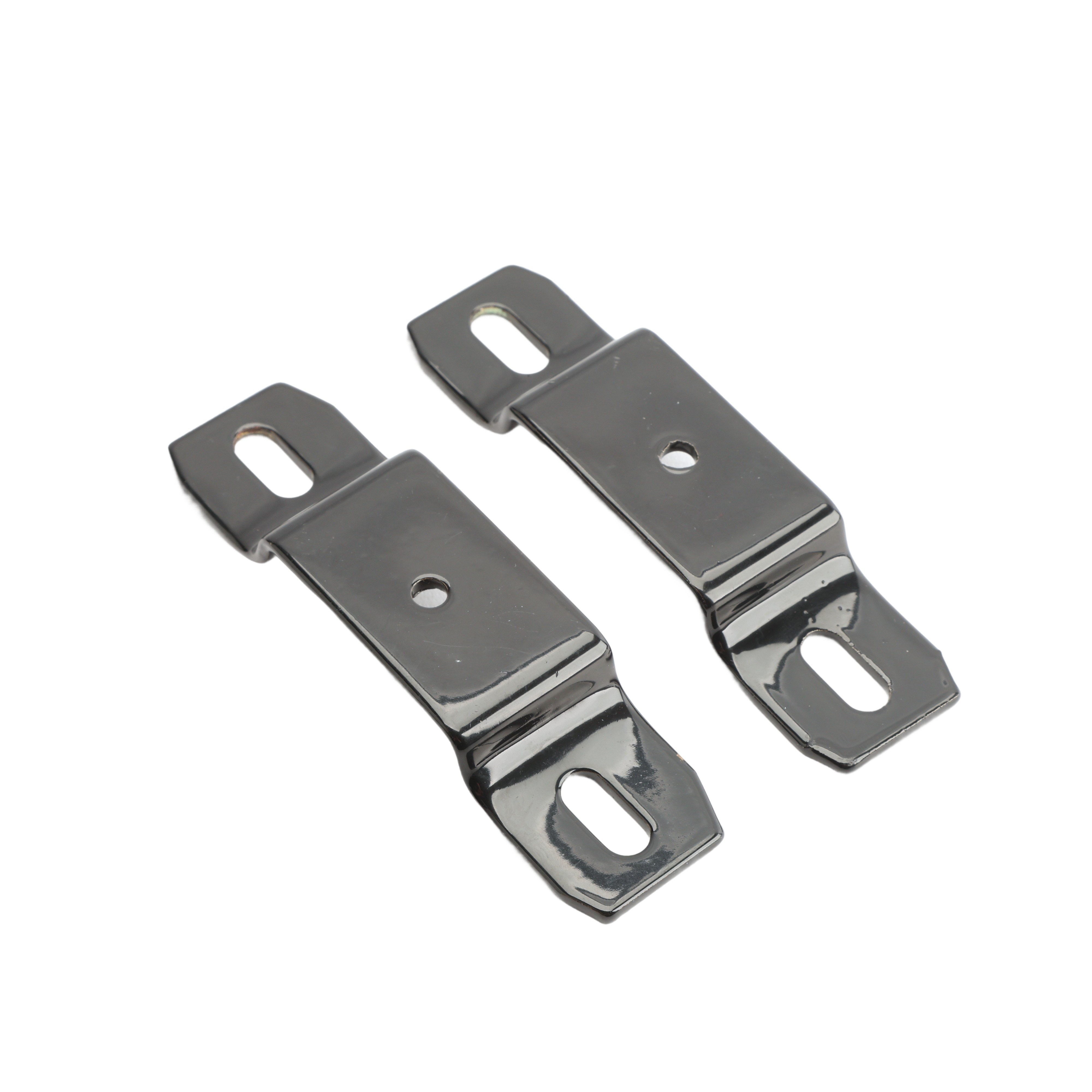 2" Post x 1" Rail Square Ornamental Fence Line Bracket Black (Set ...