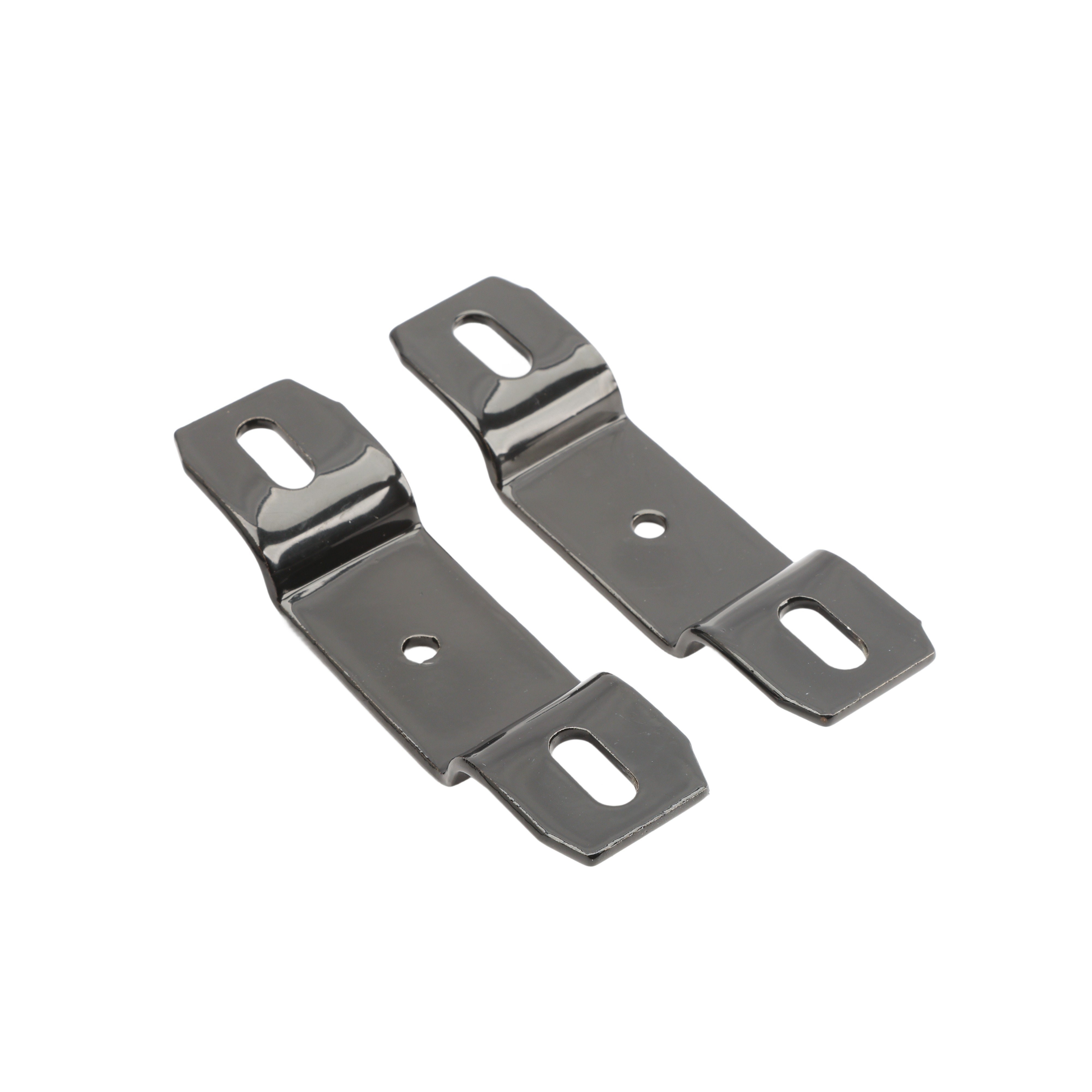 2" Post x 1" Rail Square Ornamental Fence Line Bracket Black (Set ...