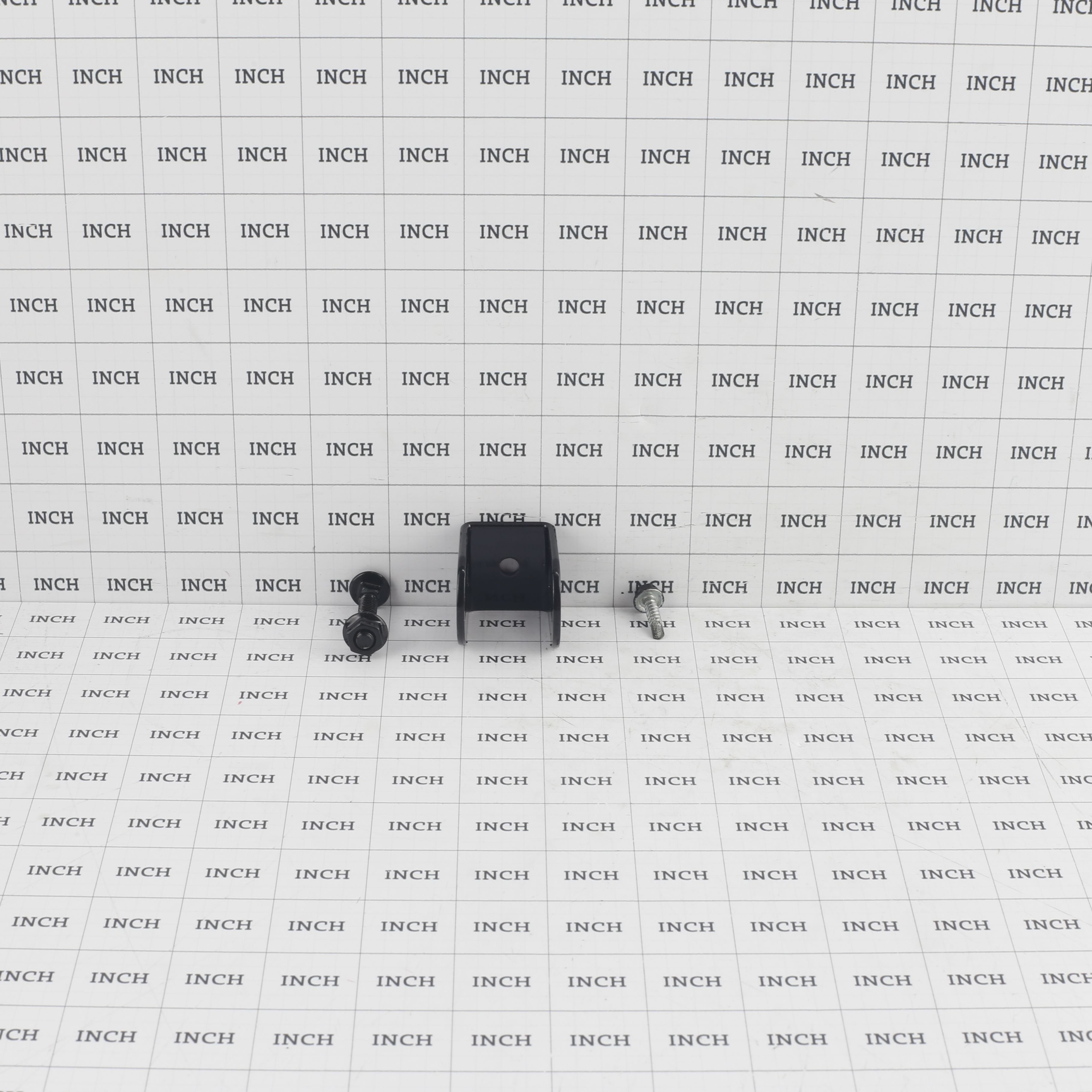 2" Post x 1" Rail Square Universal Fence Flat Wall Mount Bracket Black ...