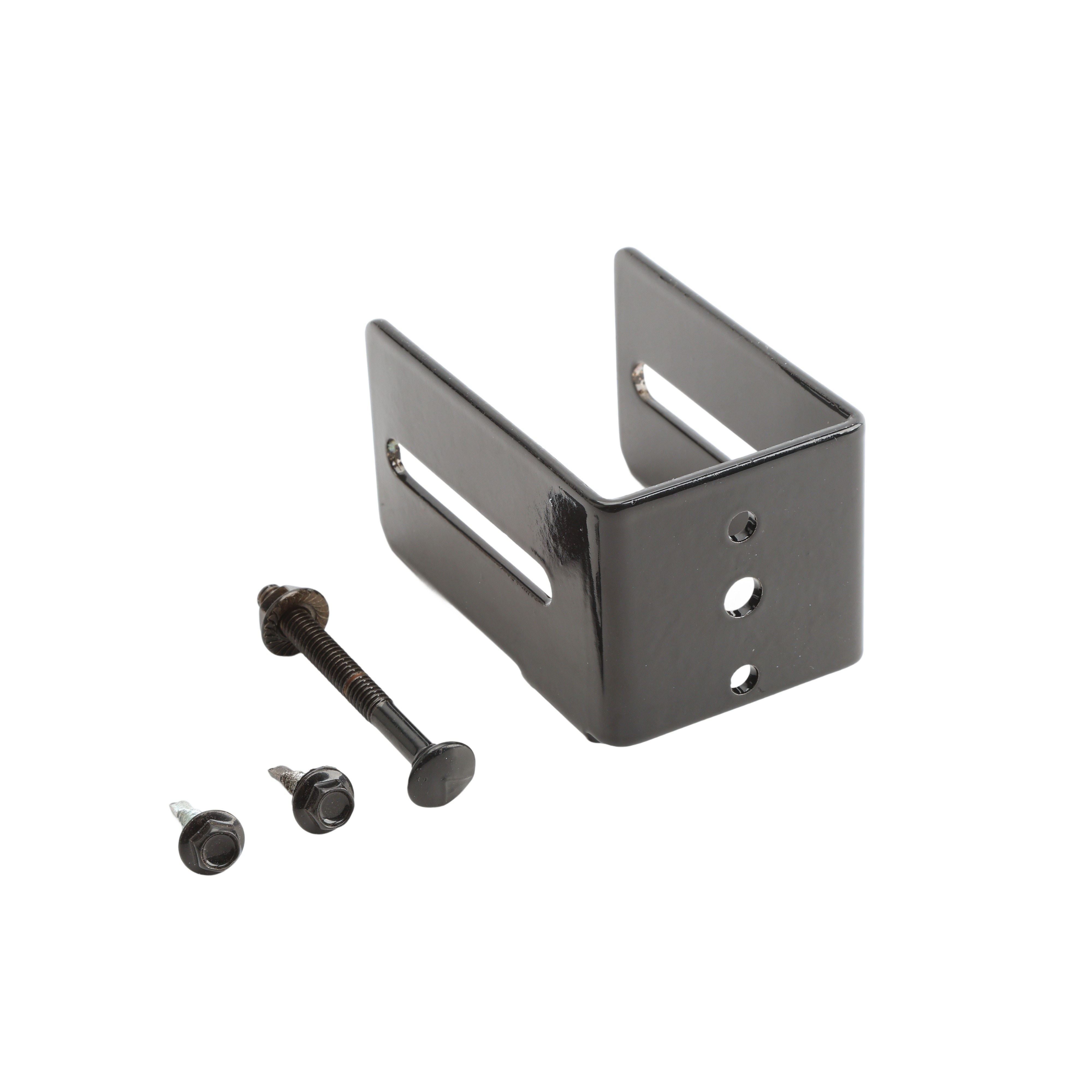 2" Rail Square Universal Fence Flat Wall Mount Bracket Black - Steel ...