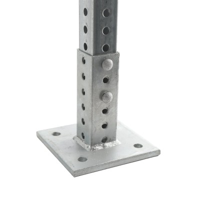 1 3/4" x 1 3/4" Square Sign Post Floor Anchor Flange Sign Post Mounting ...