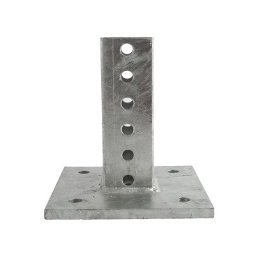 1 3/4" x 1 3/4" Square Sign Post Floor Anchor Flange Sign Post Mounting ...